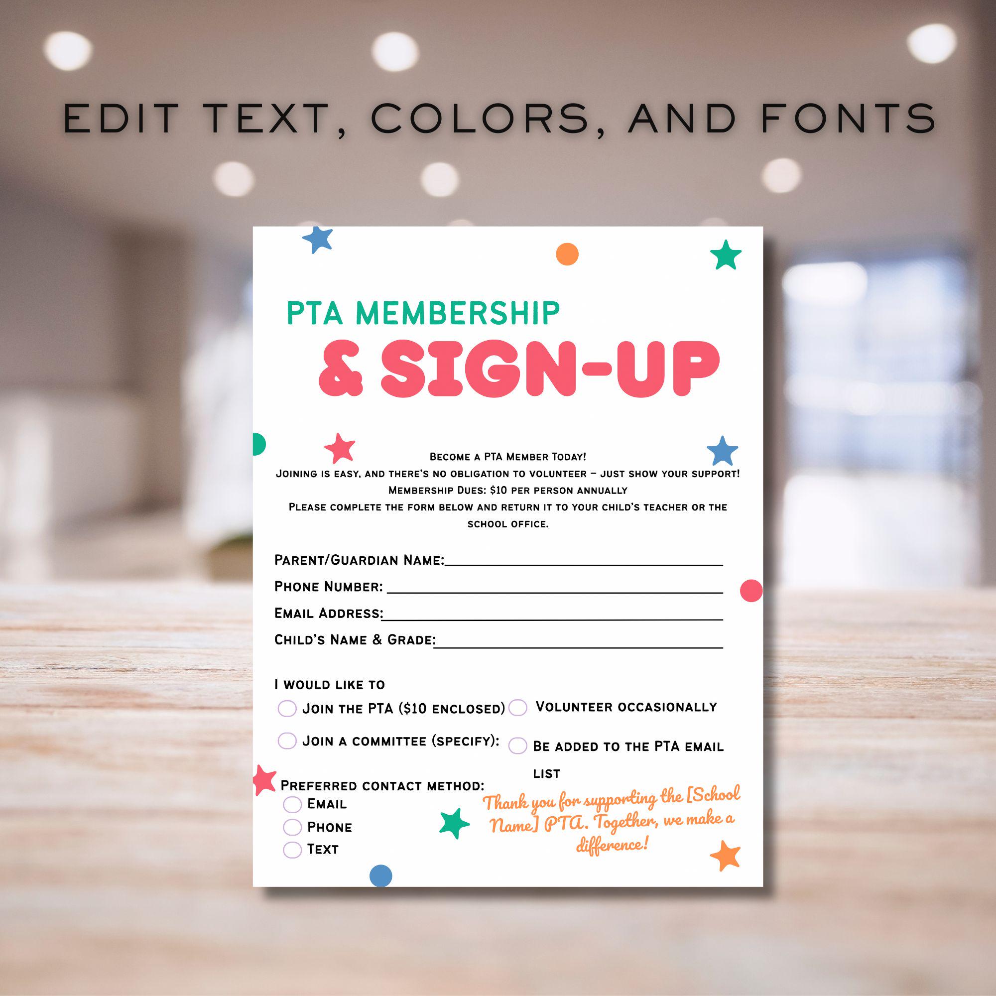 PTA Welcome Packet Template | Editable Parent Teacher Association Guide ...