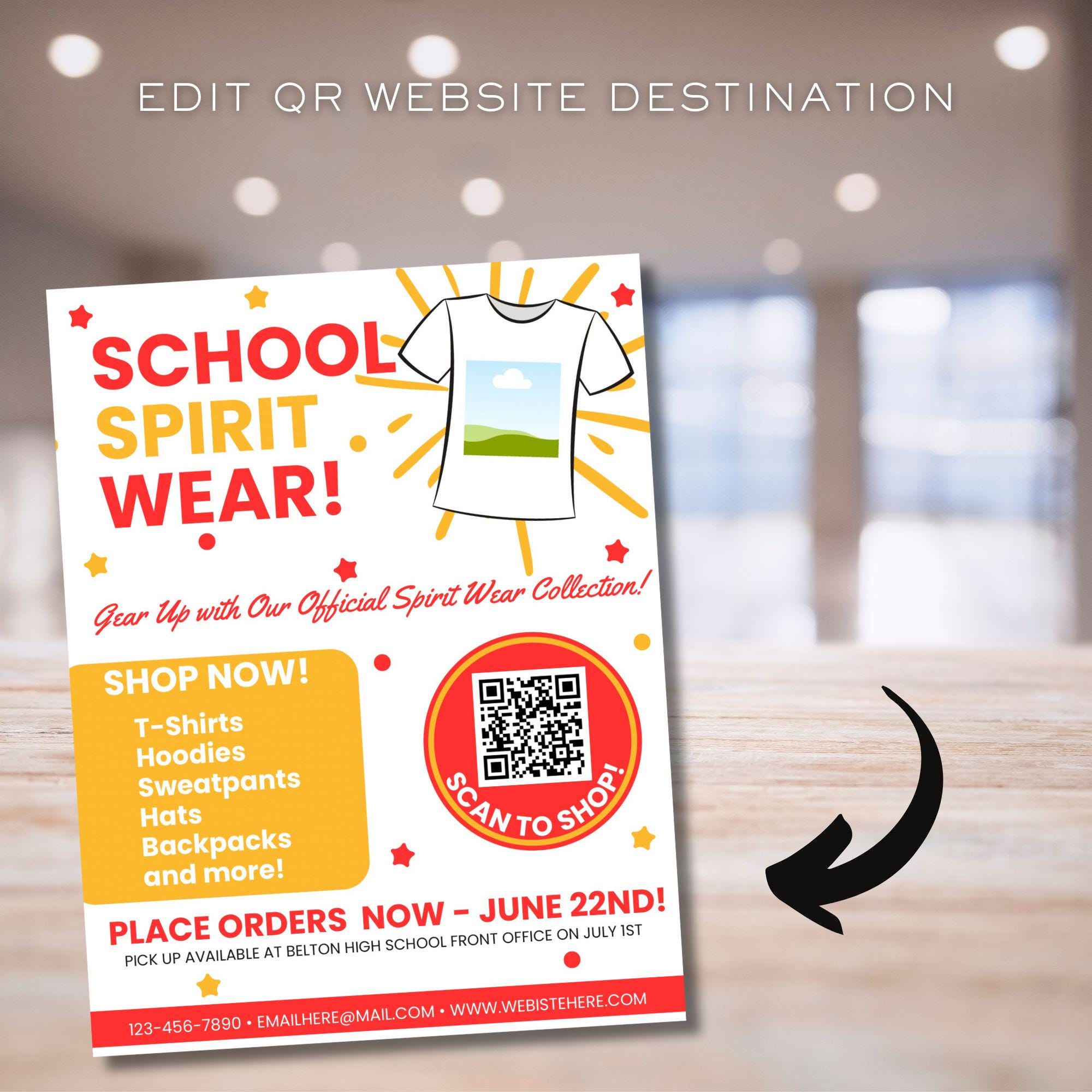Editable School Spirit Flyer, School Fundraiser Flyer, School Merch ...