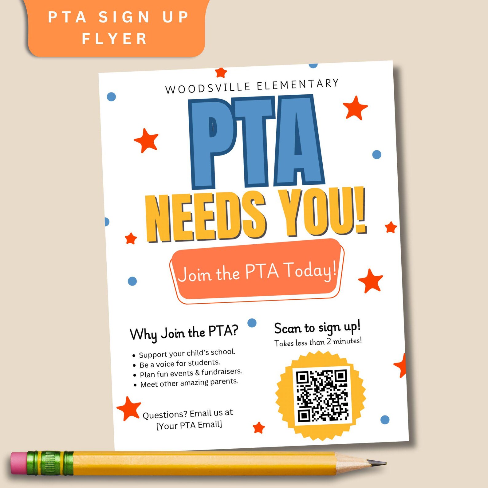 PTO School Flyer, PTO Sign up Sheet, PTA Flyer, Pta Sign up Flyer ...