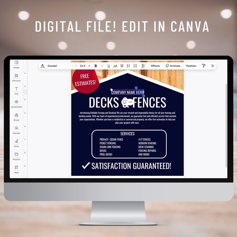 Editable Deck and Fencing Flyer, Fence Business Flyer, Deck Build Flyer ...