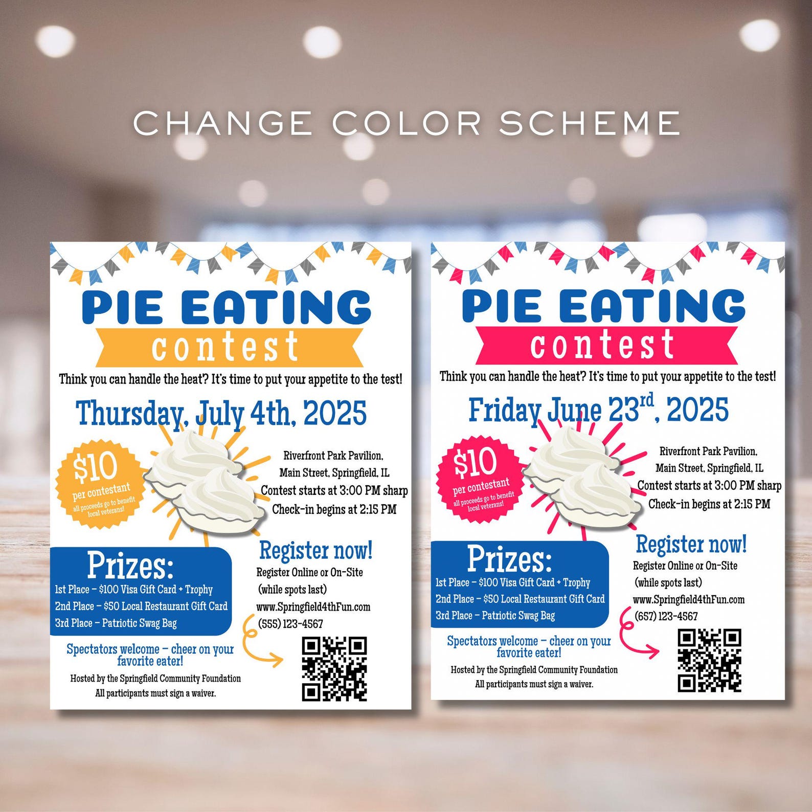 Pie Eating Contest Flyer, Pie Contest , Pie Flyer, Fundraiser Flyer ...