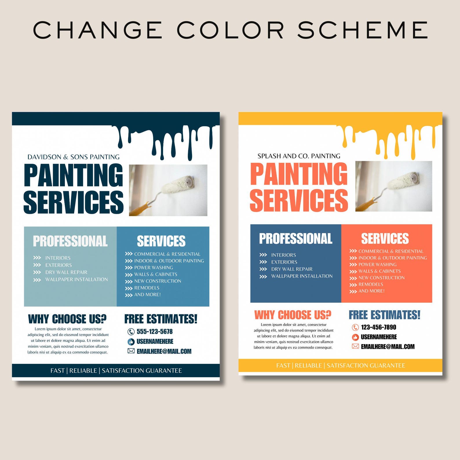 Editable Painting Service Flyer, Home Painting Flyer, Painting Business ...