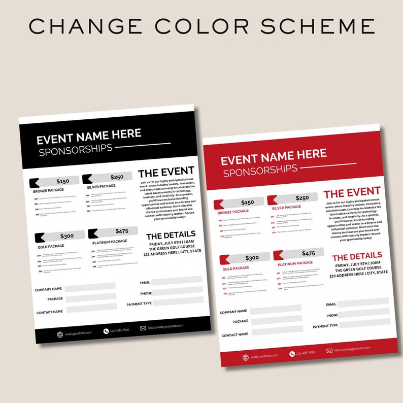 Editable Sponsorship Sign up Sheet, Sponsorship Flyer, Flyer Template ...