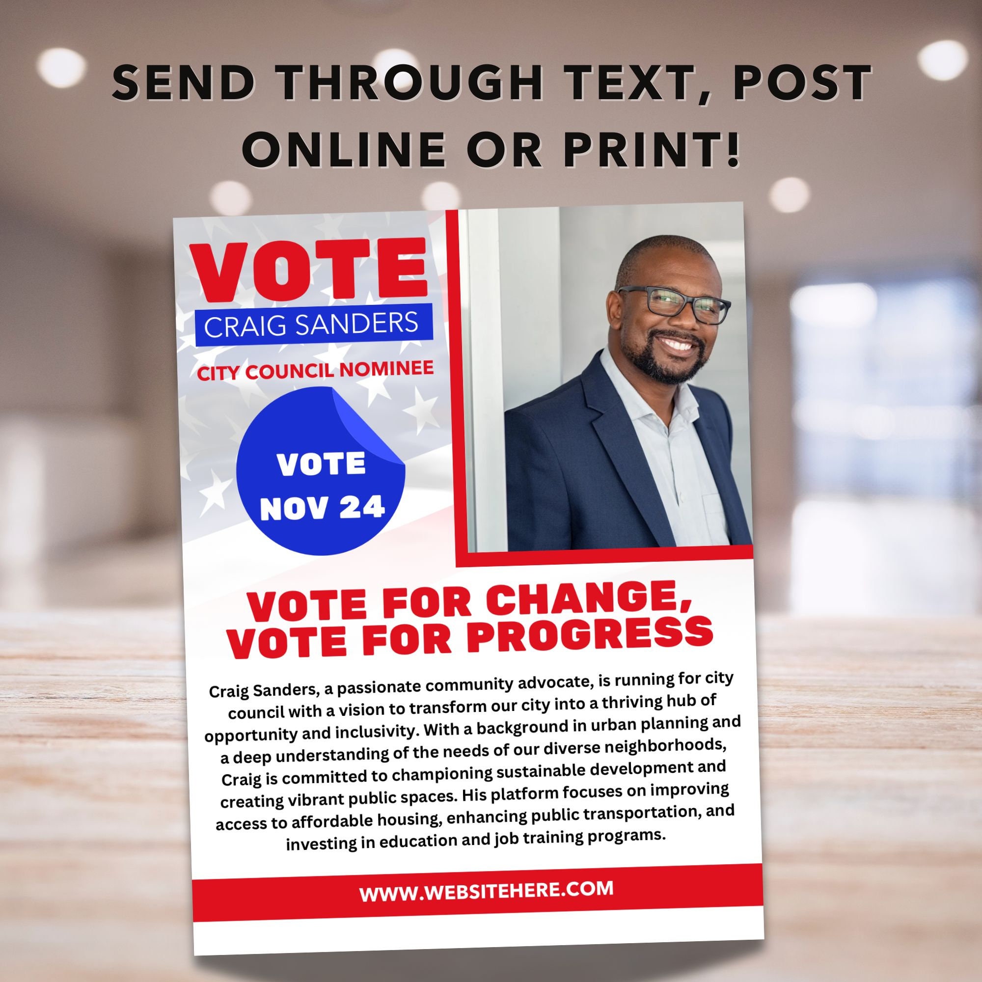 Editable Campaign Flyer, Flyer Template, Vote Flyer, Vote Advertisement ...