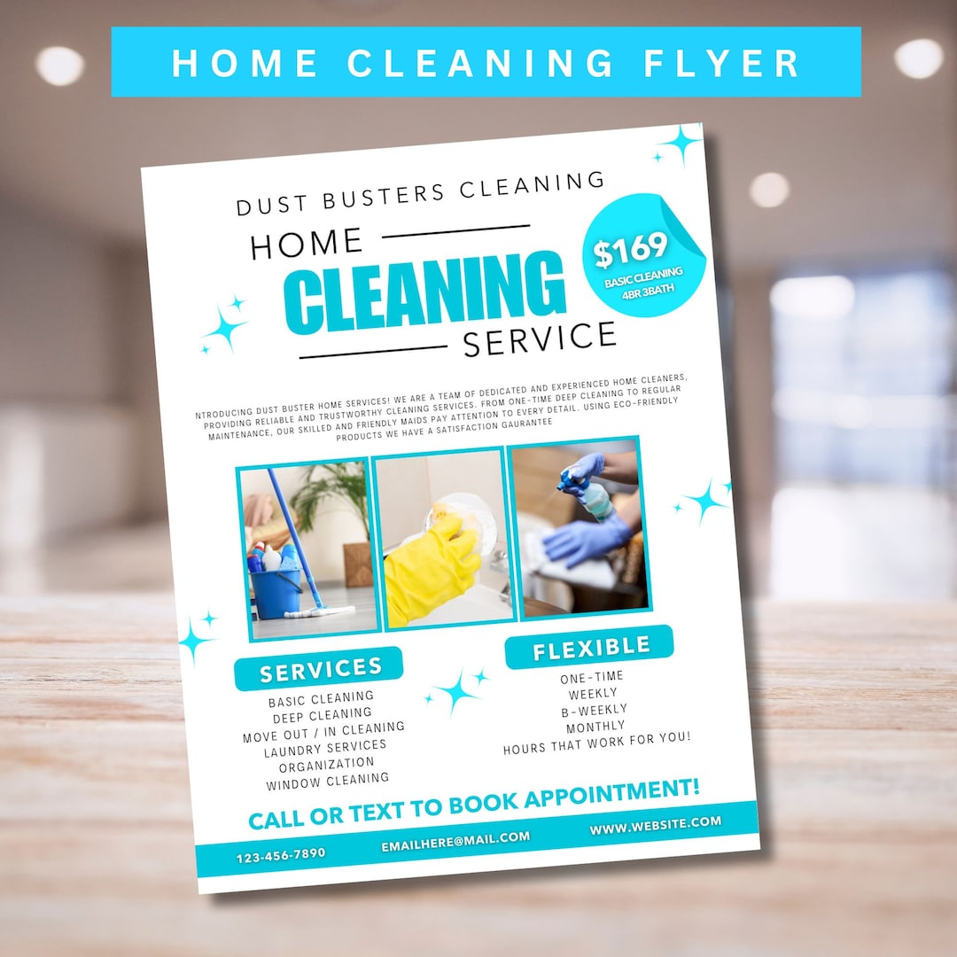 Home Cleaning Service Flyer, Maid Service Flyer, Cleaning Business ...
