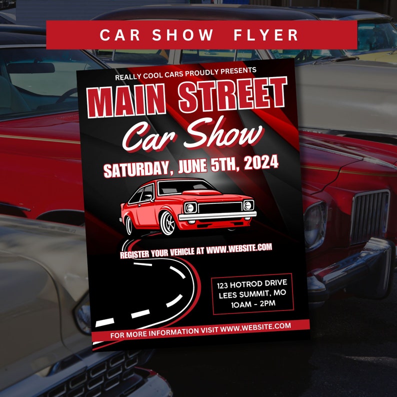 Car Show Flyer, Classic Car Show Flyer, Flyer Template, Car Show ...