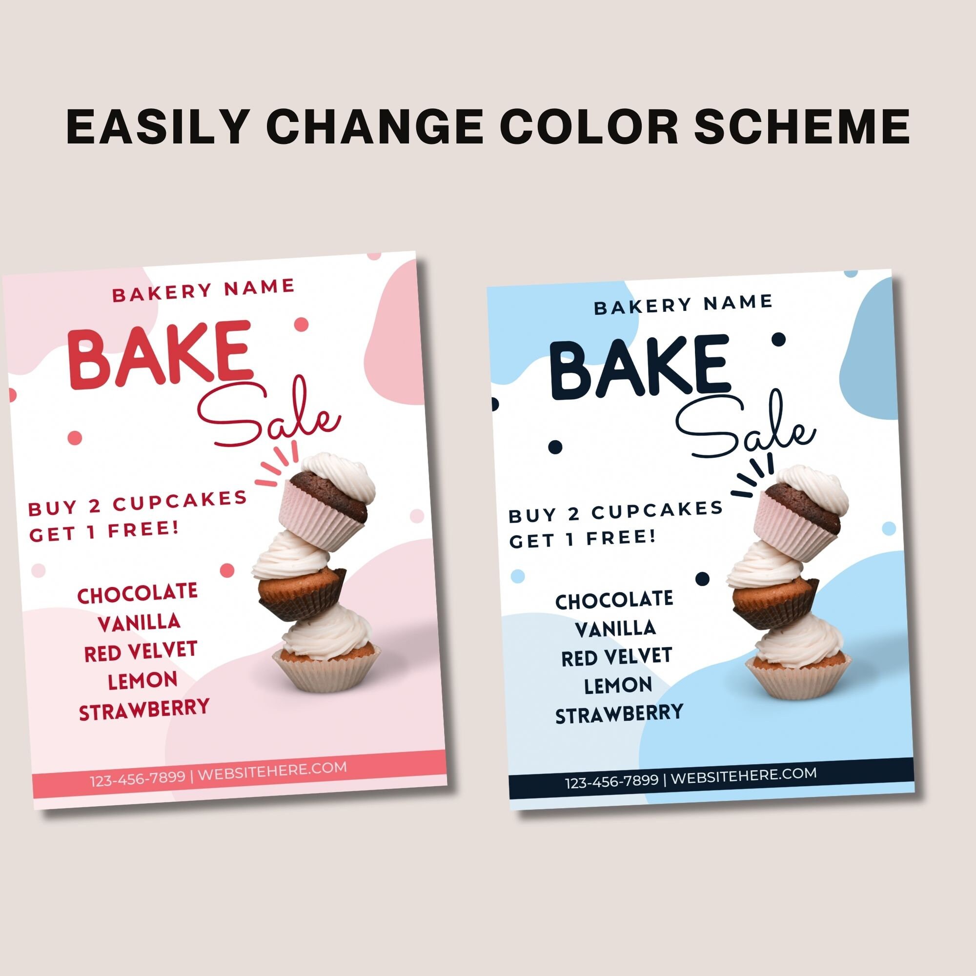 Editable Bakery Flyer, Bake Sale Flyer, Baking Sale, Restaurant Flyer ...