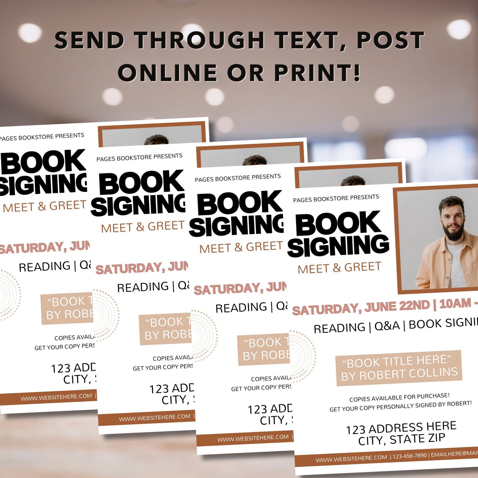 Book Signing Flyer, Bookstore Flyer, Author Meet and Greet Flyer ...