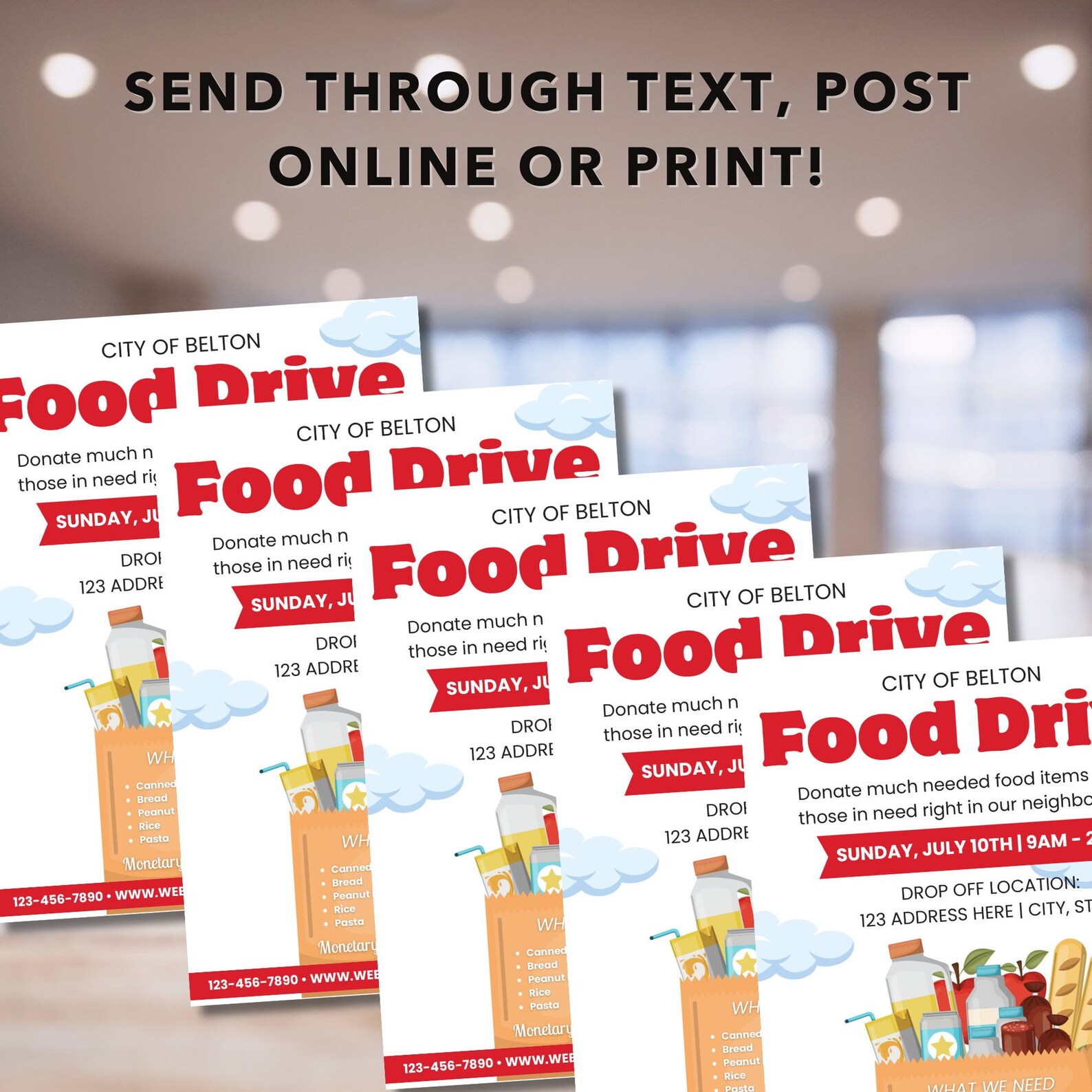 Food Drive Flyer, Food Donation Flyer, Food Pantry Flyer, Food Drive ...