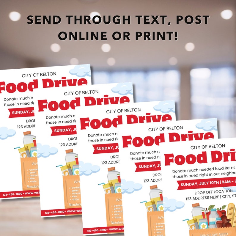 Food Drive Flyer, Food Donation Flyer, Food Pantry Flyer, Food Drive ...