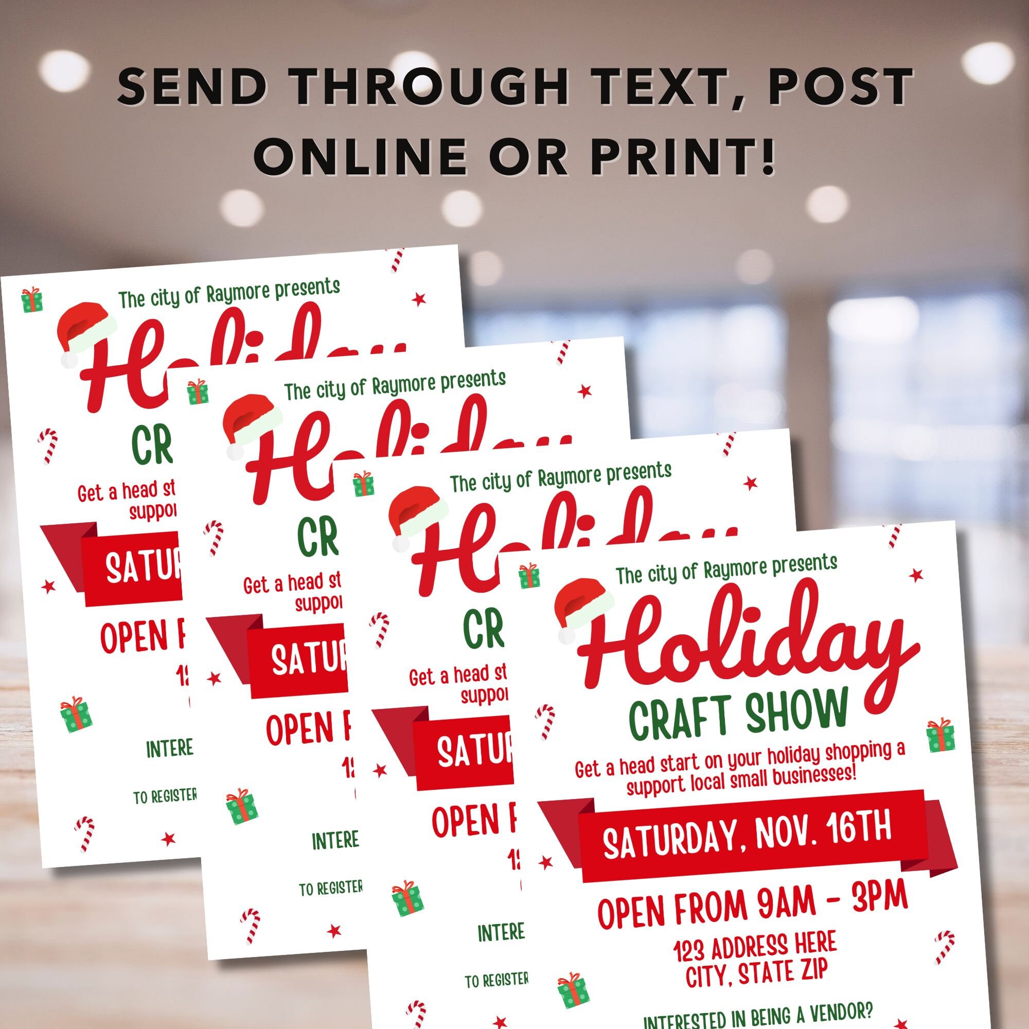 Editable Holiday Craft Show Flyer, Holiday Event Flyer, Craft Show ...