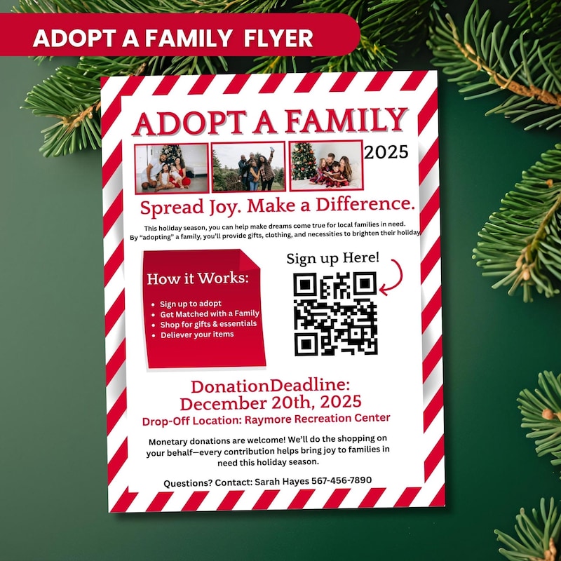 Christmas Adopt a Family Flyer - Etsy