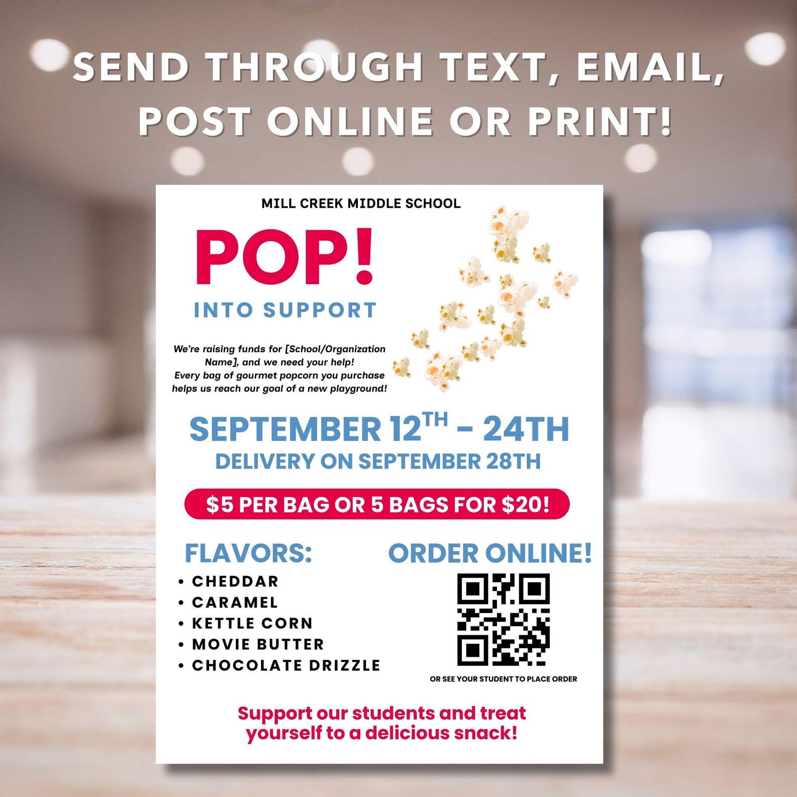 Popcorn Fundraiser Flyer, Popcorn Fundraiser Flyer, School Fundraiser ...