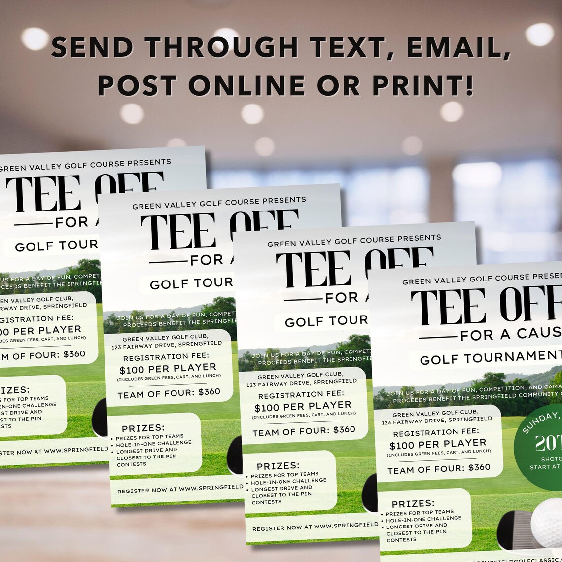 Editable Golf Tournament Flyer, Golf Flyer, Gold Lessons Flyer, Golf ...