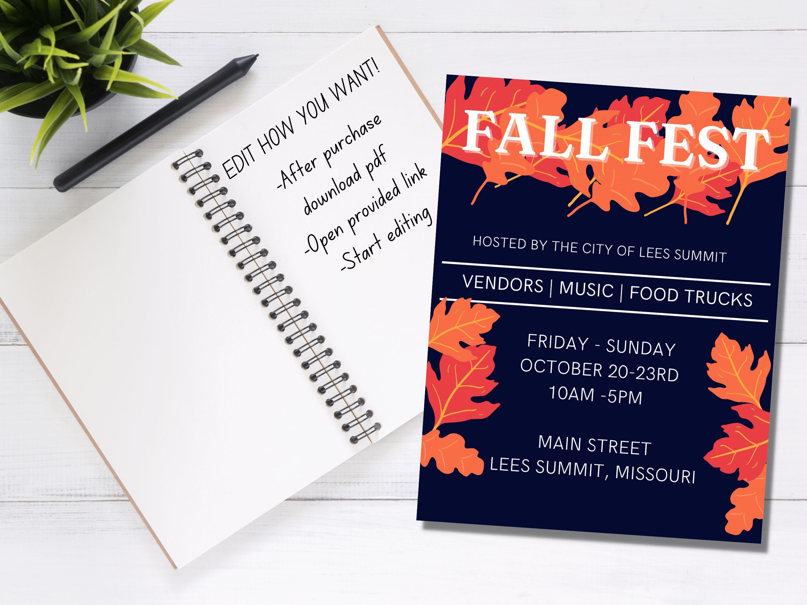 Editable Fall Festival Flyer, Fall Flyer, Flyer Template, Fall Theme ...