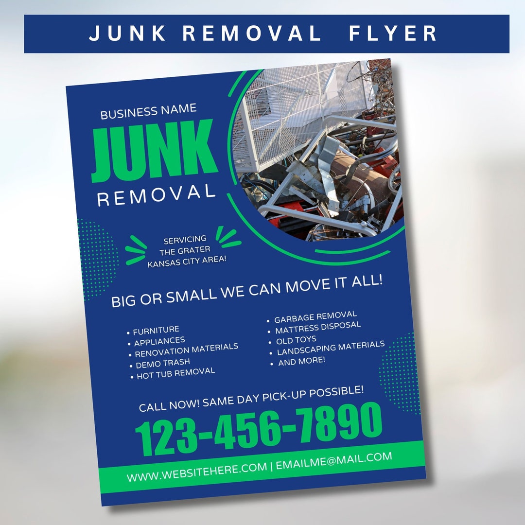 Editable Junk Removal Flyer, Junk Business Flyer, Junk Removal ...