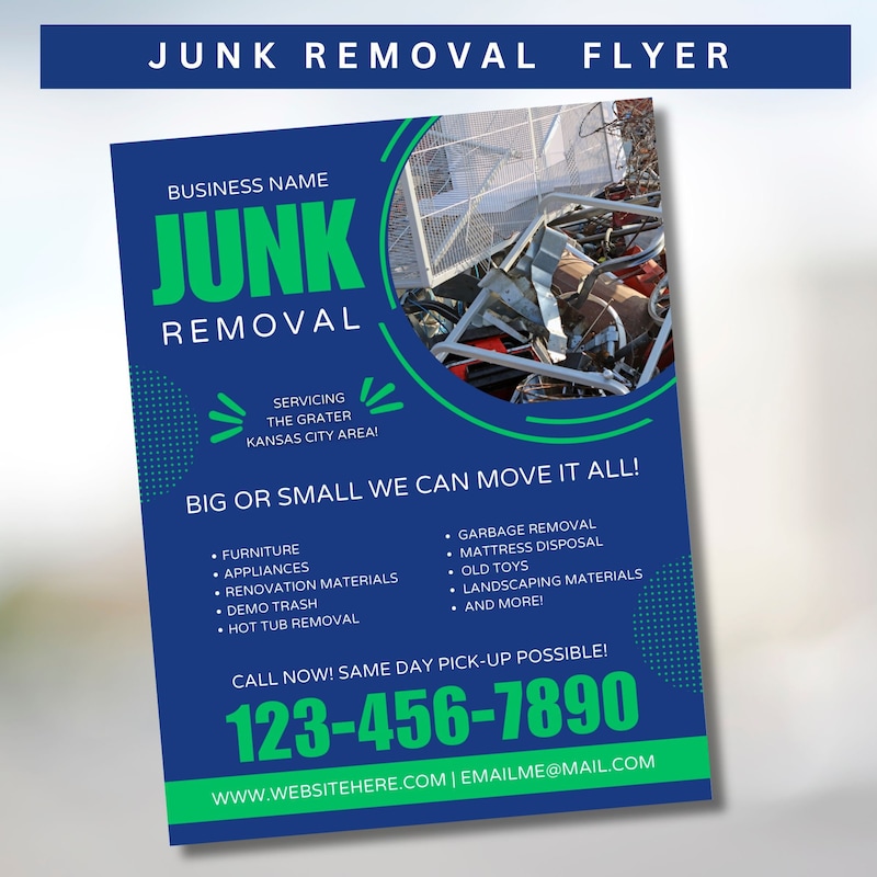 Junk Removal Business Card Template - Etsy