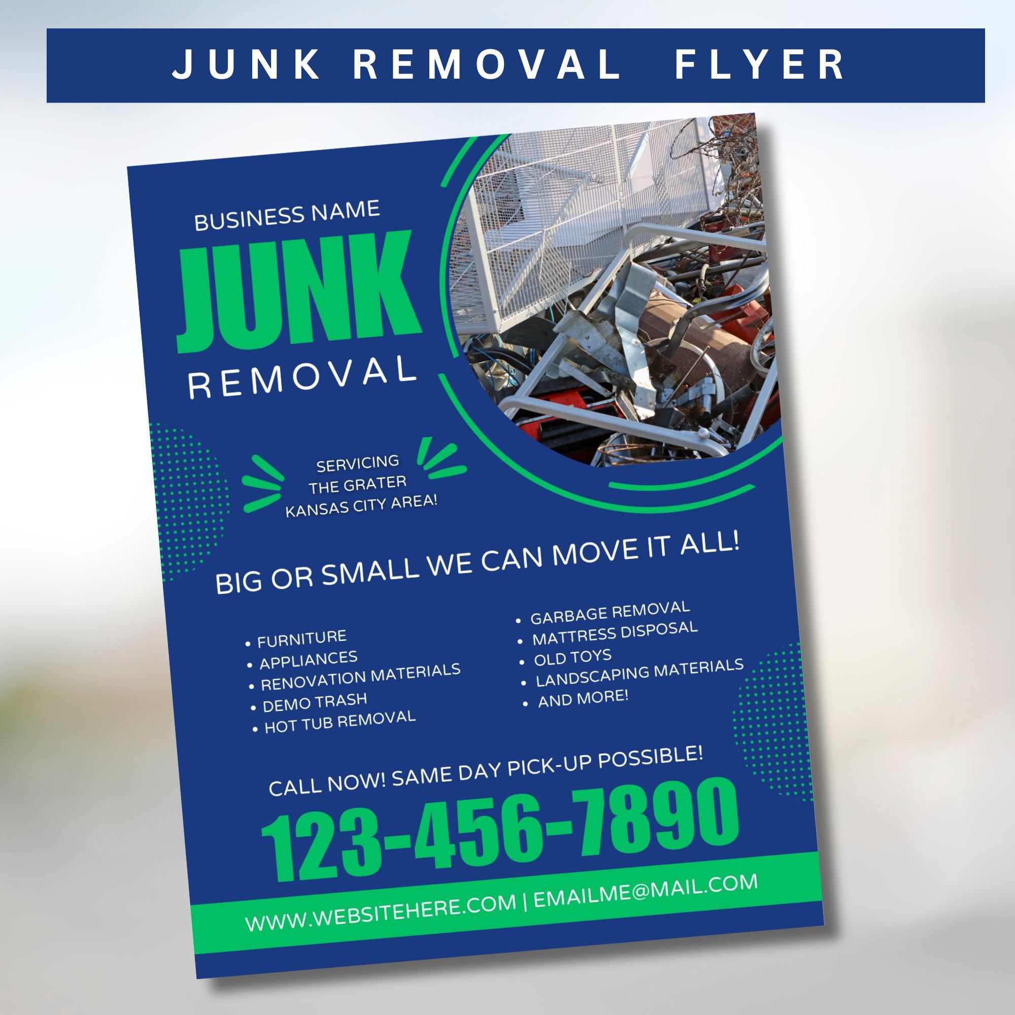 Editable Junk Removal Flyer, Junk Business Flyer, Junk Removal Advertisement, Junk Ad - Etsy