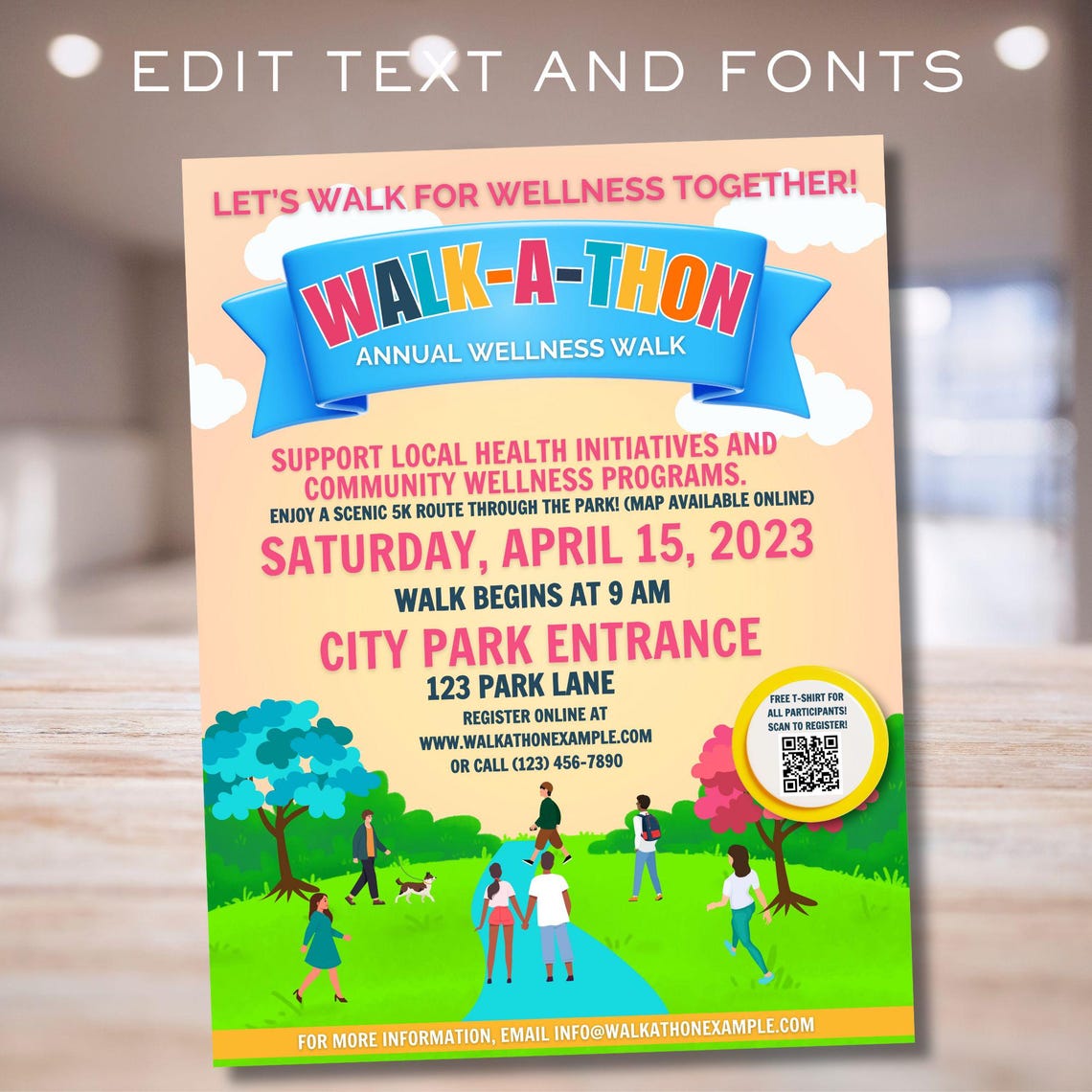Walk a Ton Flyer Template, Walking Flyer, Walk Event Flyer, Canva ...