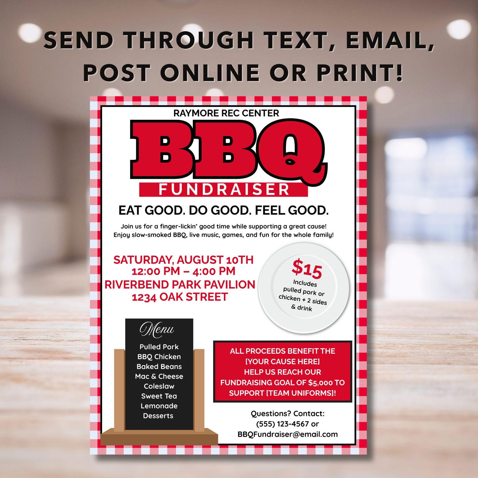 Barbecue Fundraiser Flyer, BBQ Event Flyer, BBQ Theme Flyer ...