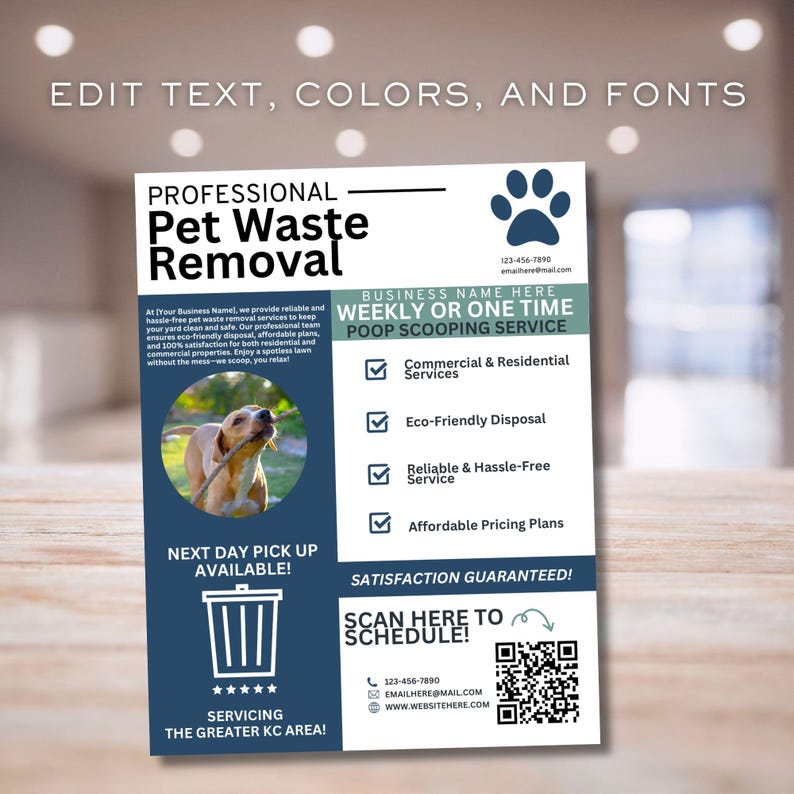 Poop Scooping Service Flyer, Poop Scooper Flyer, Poo Clean up Flyer ...