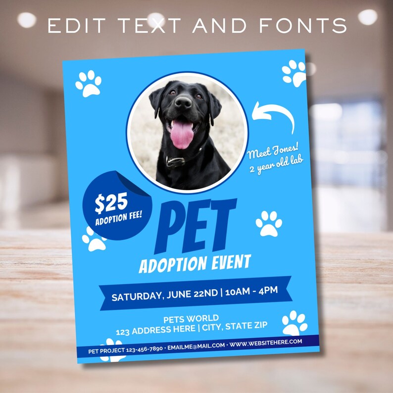 Pet Adoption Flyer, Adoption Event Flyer, Dog Adoptions, Cat Adoptions ...