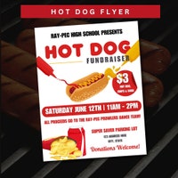 Hamburger Hot Dog Fundraiser Flyer Printable Template BBQ Benefit ...