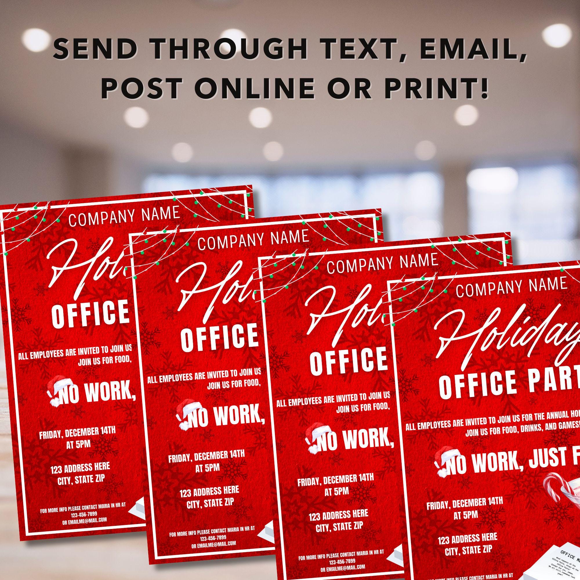 Work Office Party, Office Holiday Party Invite, Office Party Flyer ...