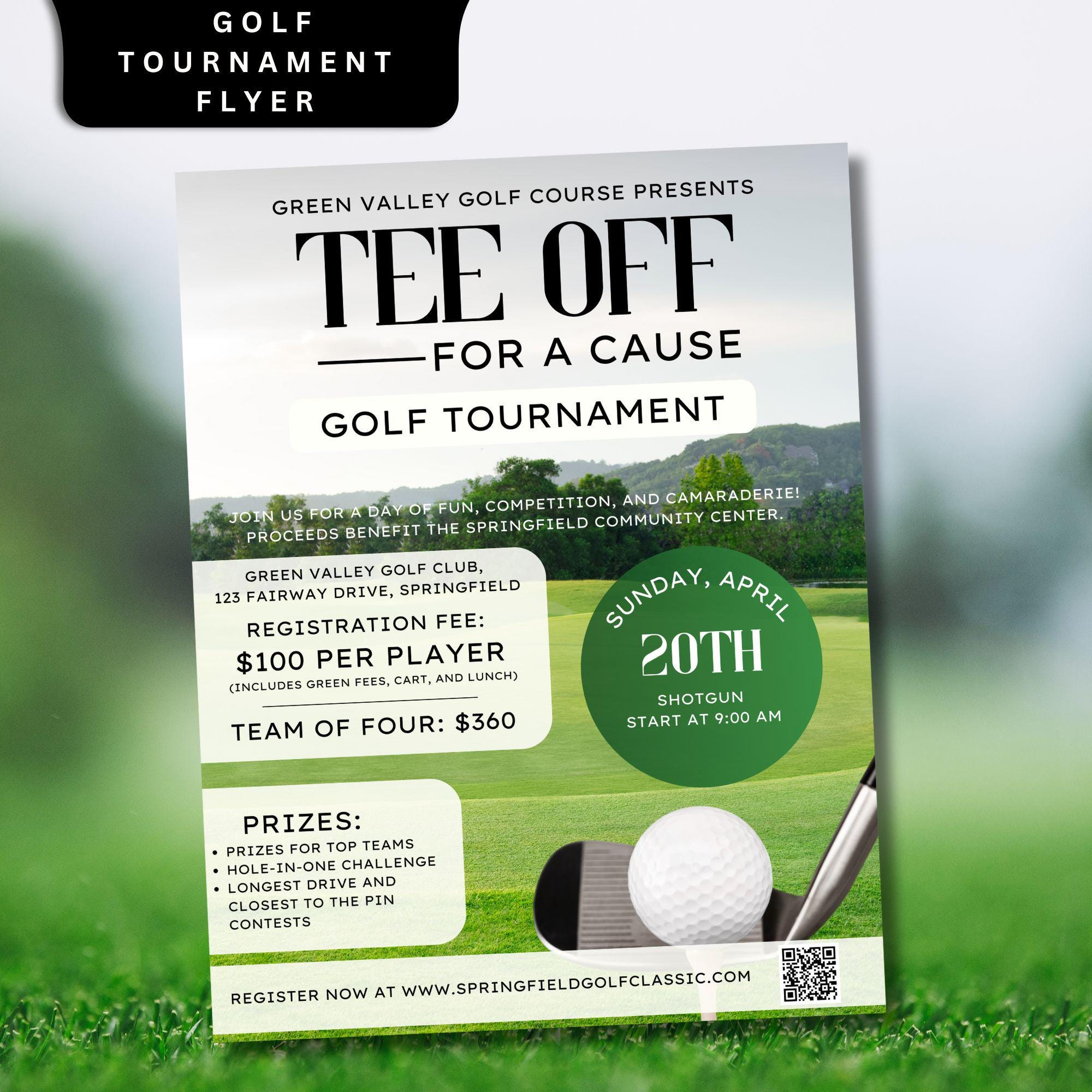 Editable Golf Tournament Flyer, Golf Flyer, Gold Lessons Flyer, Golf ...