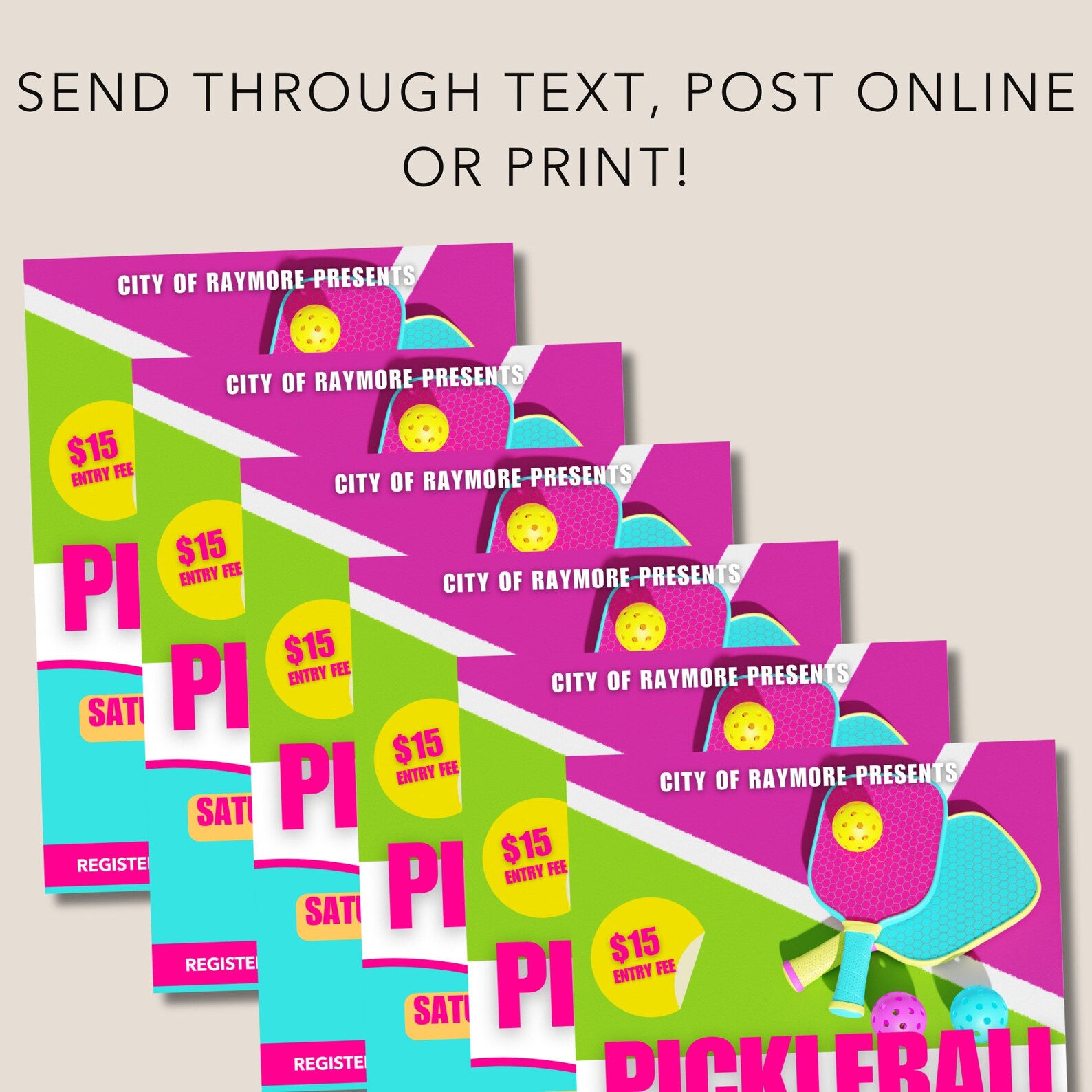 Pickleball Flyer, Pickleball Tournament Flyer, Editable Flyer ...