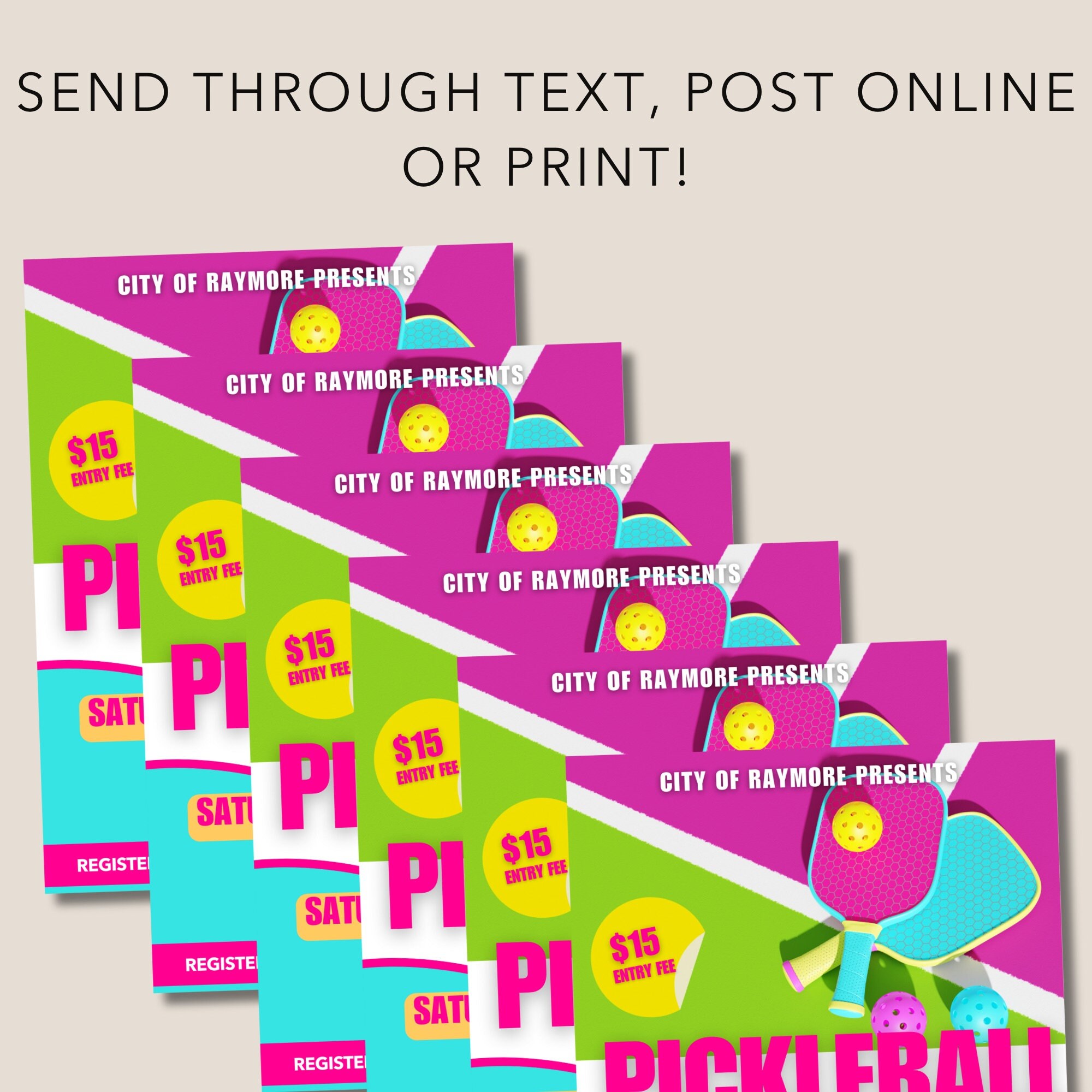 Pickleball Flyer, Pickleball Tournament Flyer, Editable Flyer ...