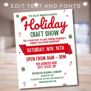 Editable Holiday Craft Show Flyer, Holiday Event Flyer, Craft Show ...