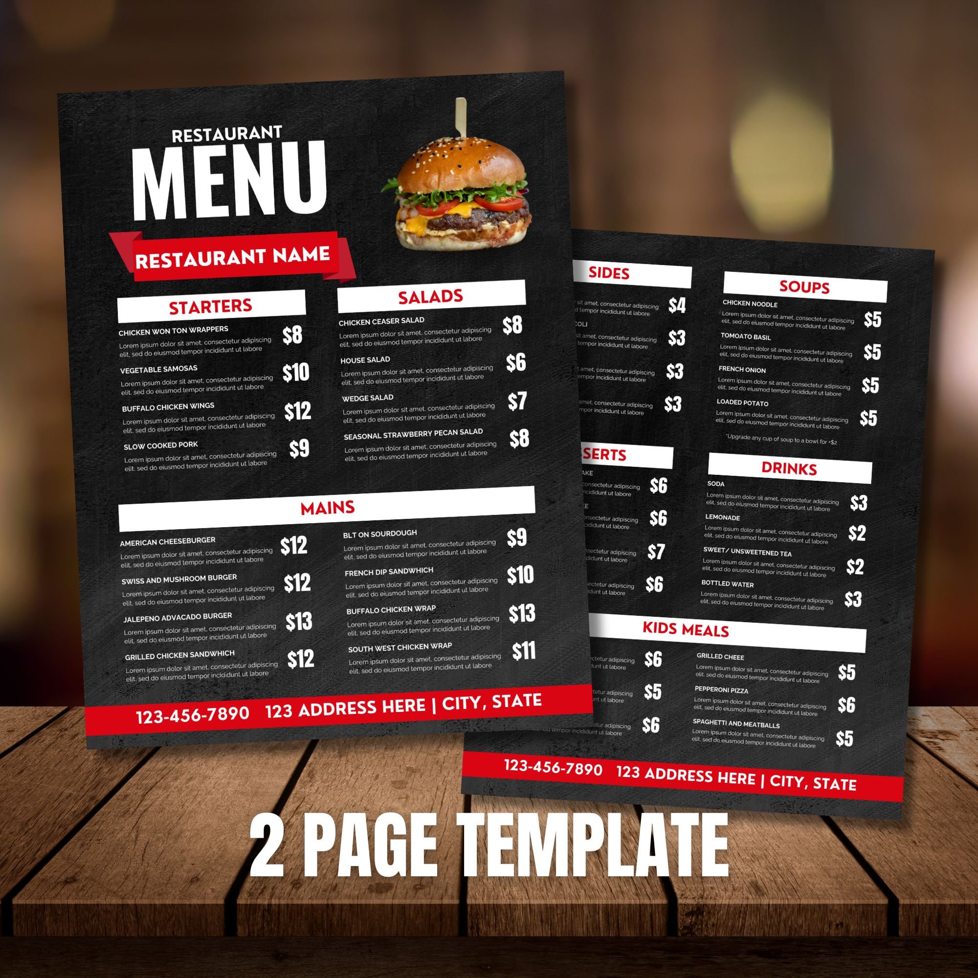 Restaurant Menu Template, Menu Template, Business Menu, Food Menu ...
