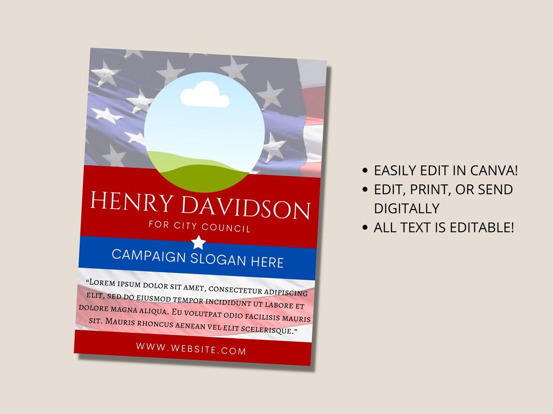Editable Campaign Flyer, Flyer Template, Vote Flyer, Vote Advertisement ...