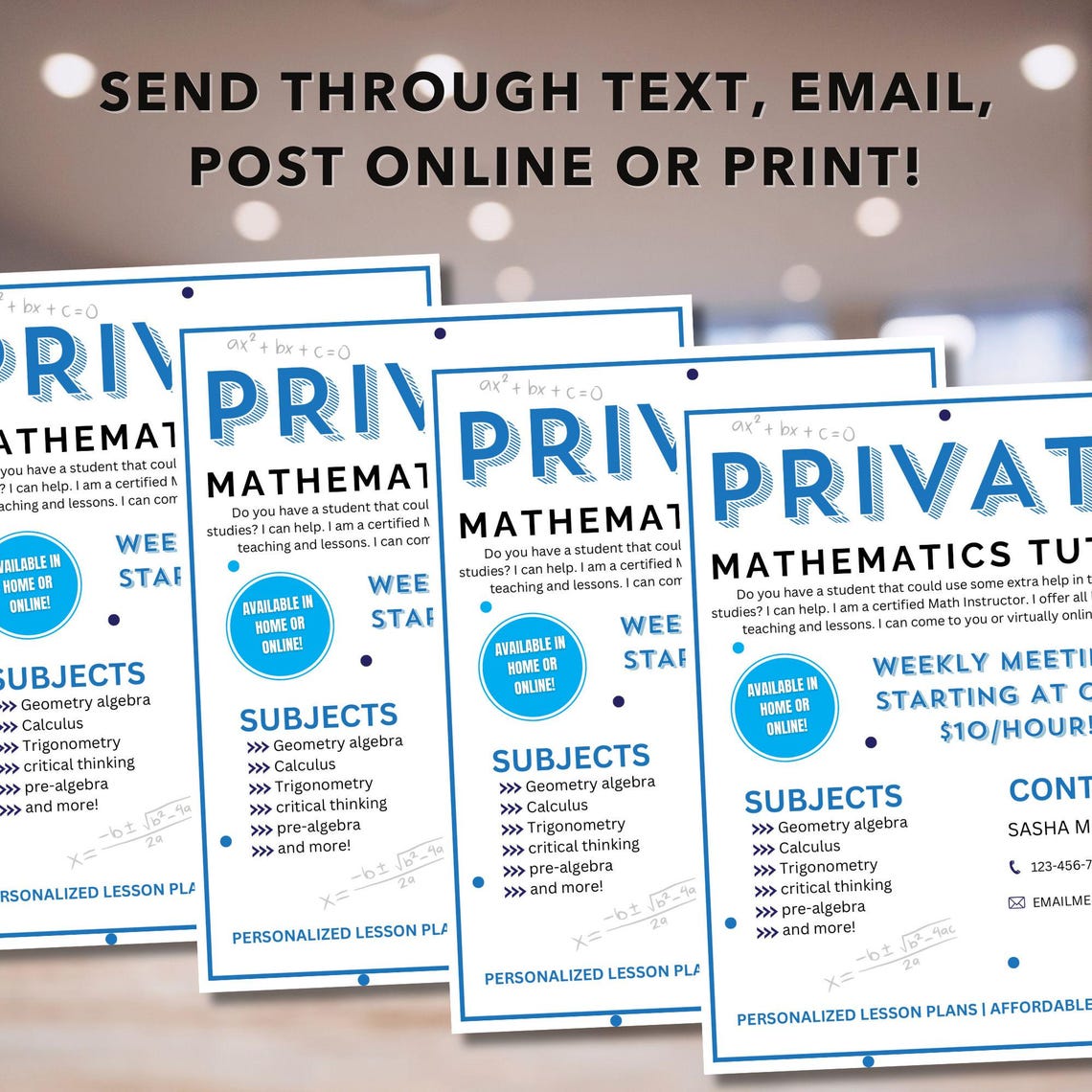 Math Tutor Flyer, Math Teacher Flyer, Tutoring Flyer, Tutoring ...