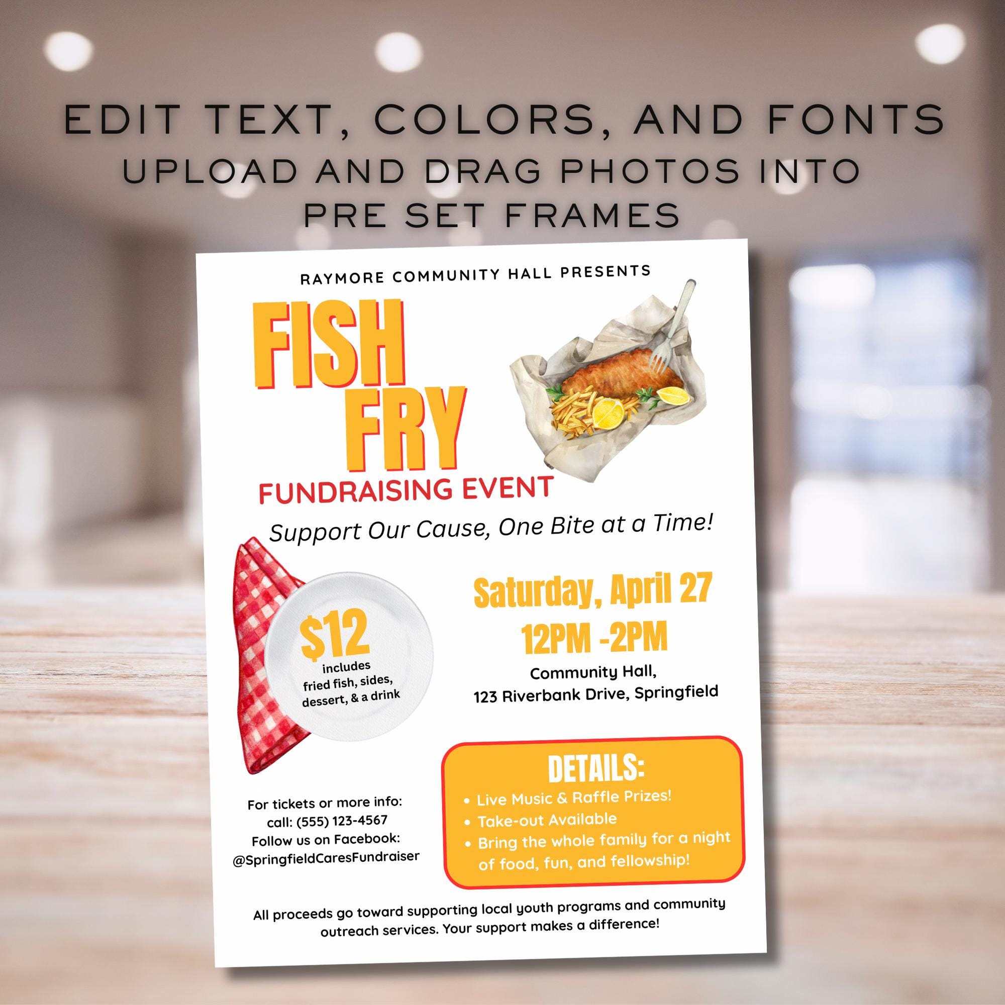 Fish Fry Fundraiser Flyer, Fish Fry Event, Fish Dinner Flyer ...