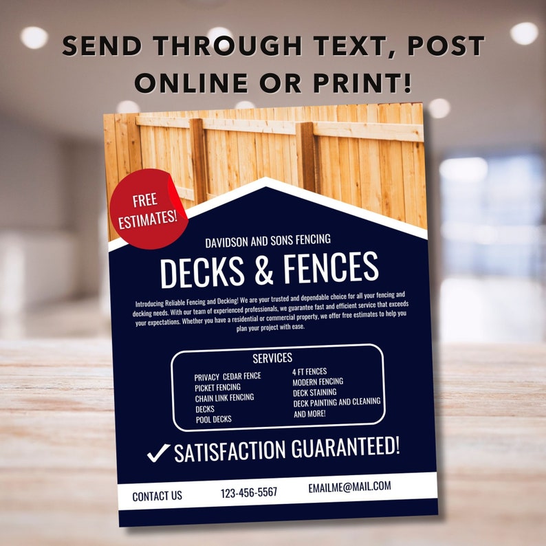 Editable Deck and Fencing Flyer, Fence Business Flyer, Deck Build Flyer ...
