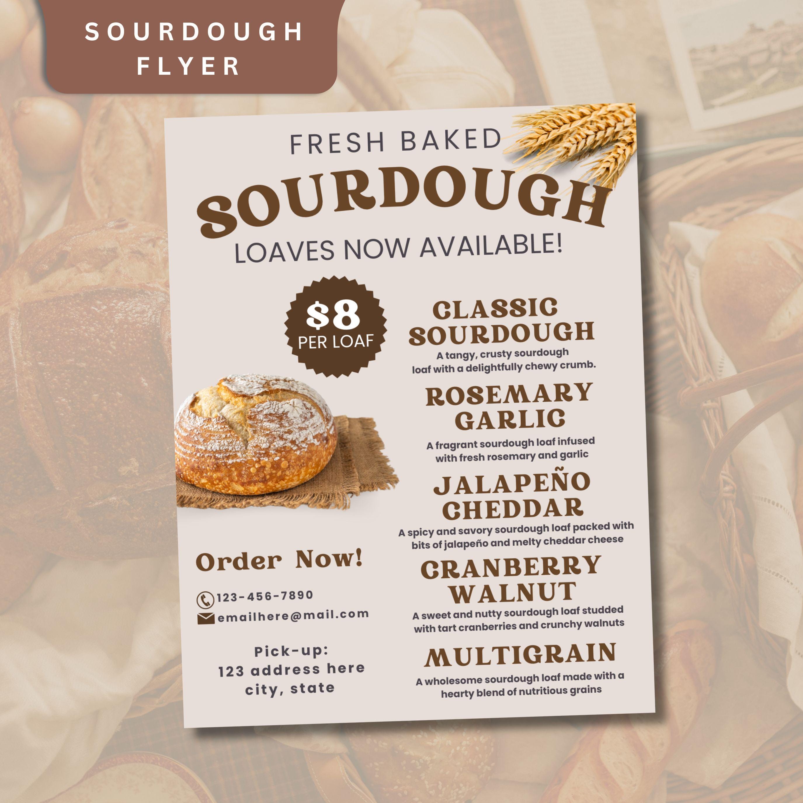 Sourdough Flyer, Sourdough Sale Flyer, Bread Flyer, Bread for Sale ...