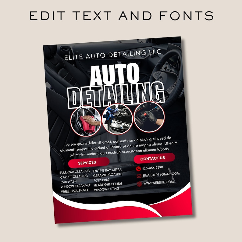 Auto Detailing Flyer, Auto Detail, Car Detail Flyer, Cash Wash Flyer ...