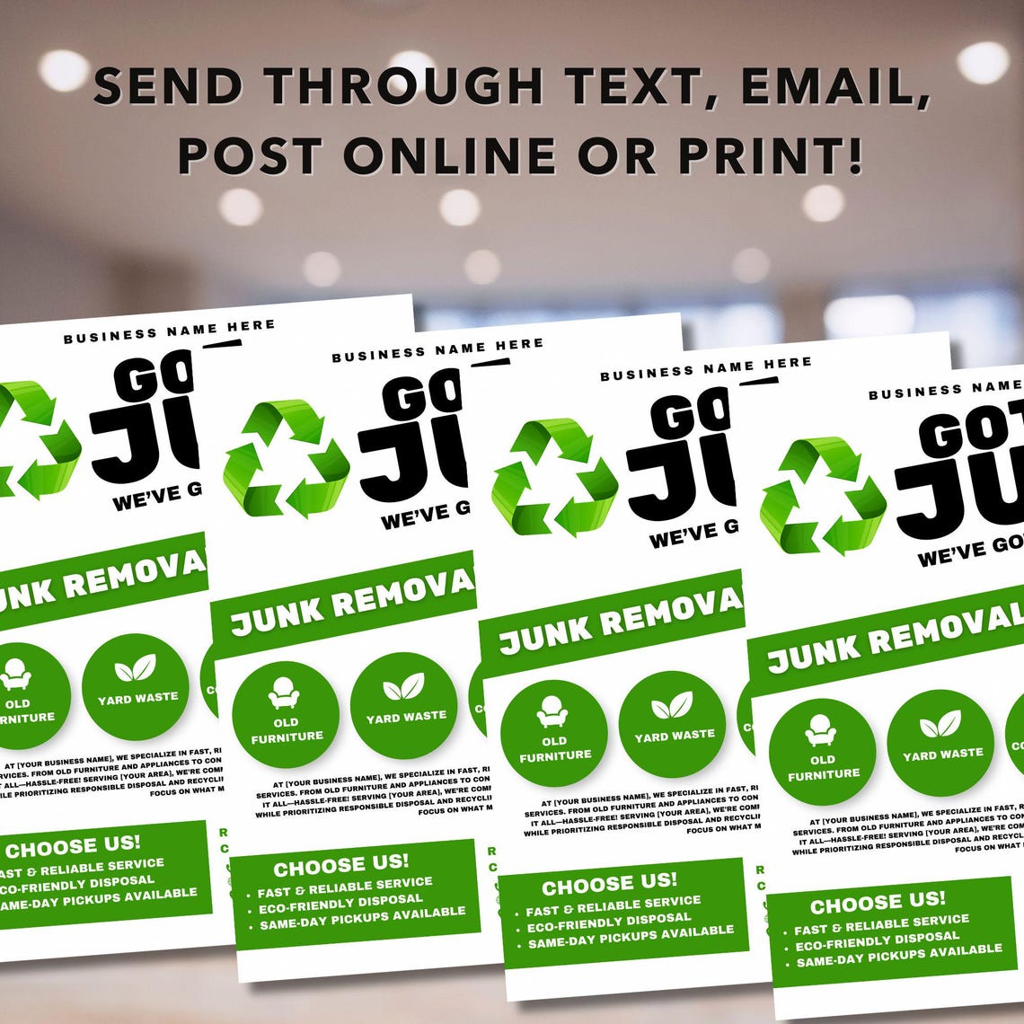 Editable Junk Removal Flyer, Junk Business Flyer, Junk Removal ...