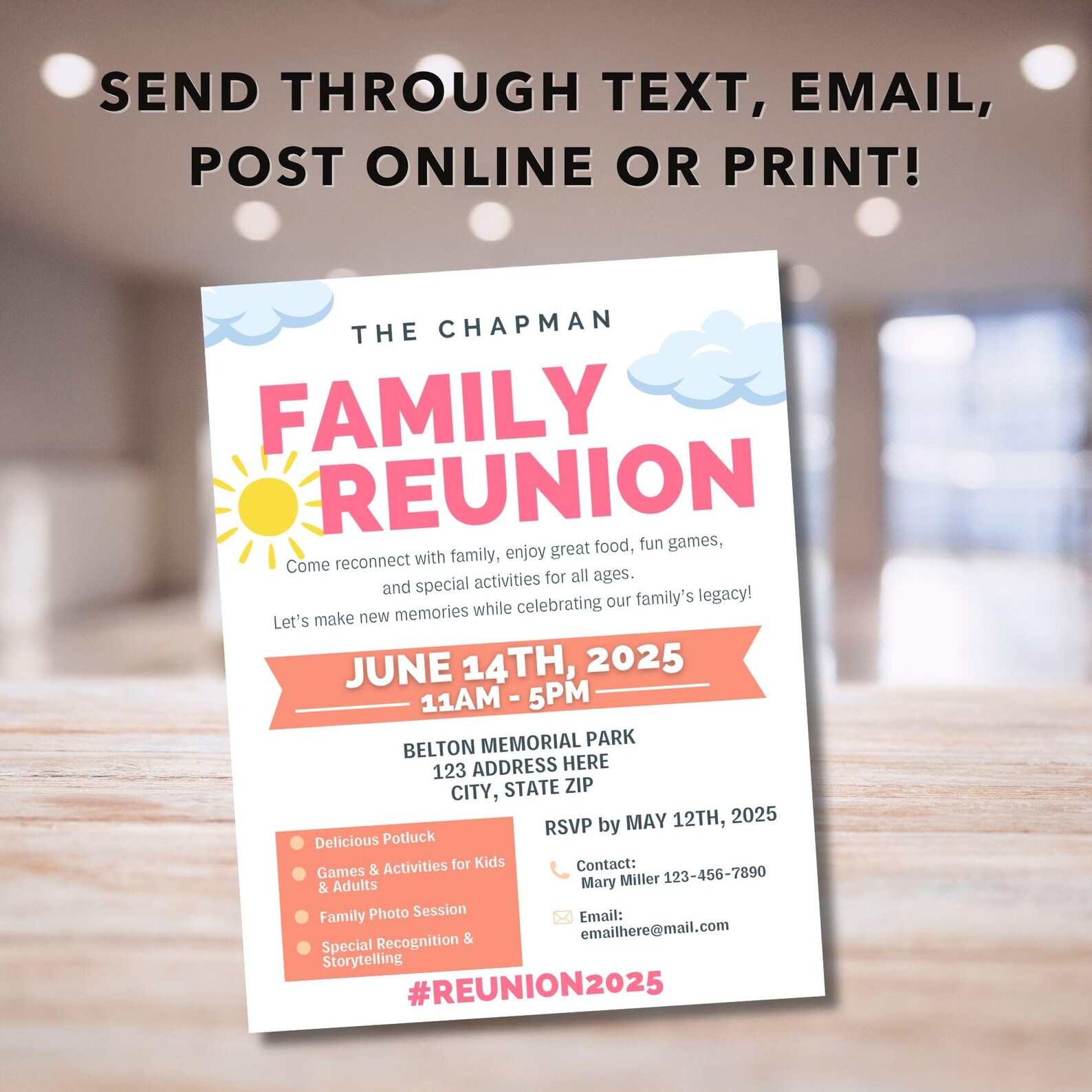 Family Reunion Flyer, Family Get Together Flyer, Family Reunion Flyer ...