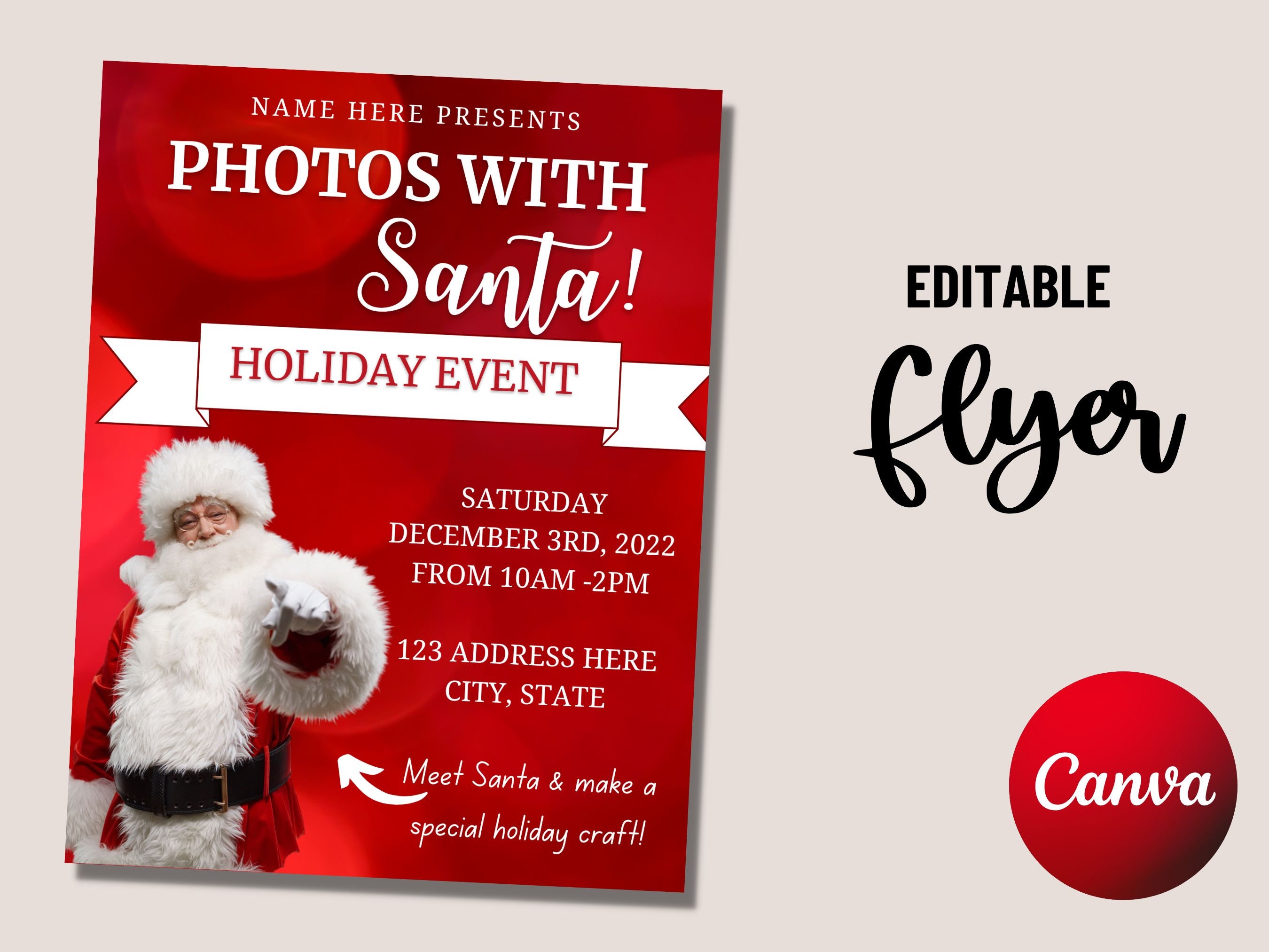 Editable Photos With Santa Flyer, Edit How You Want, Christmas Flyer ...
