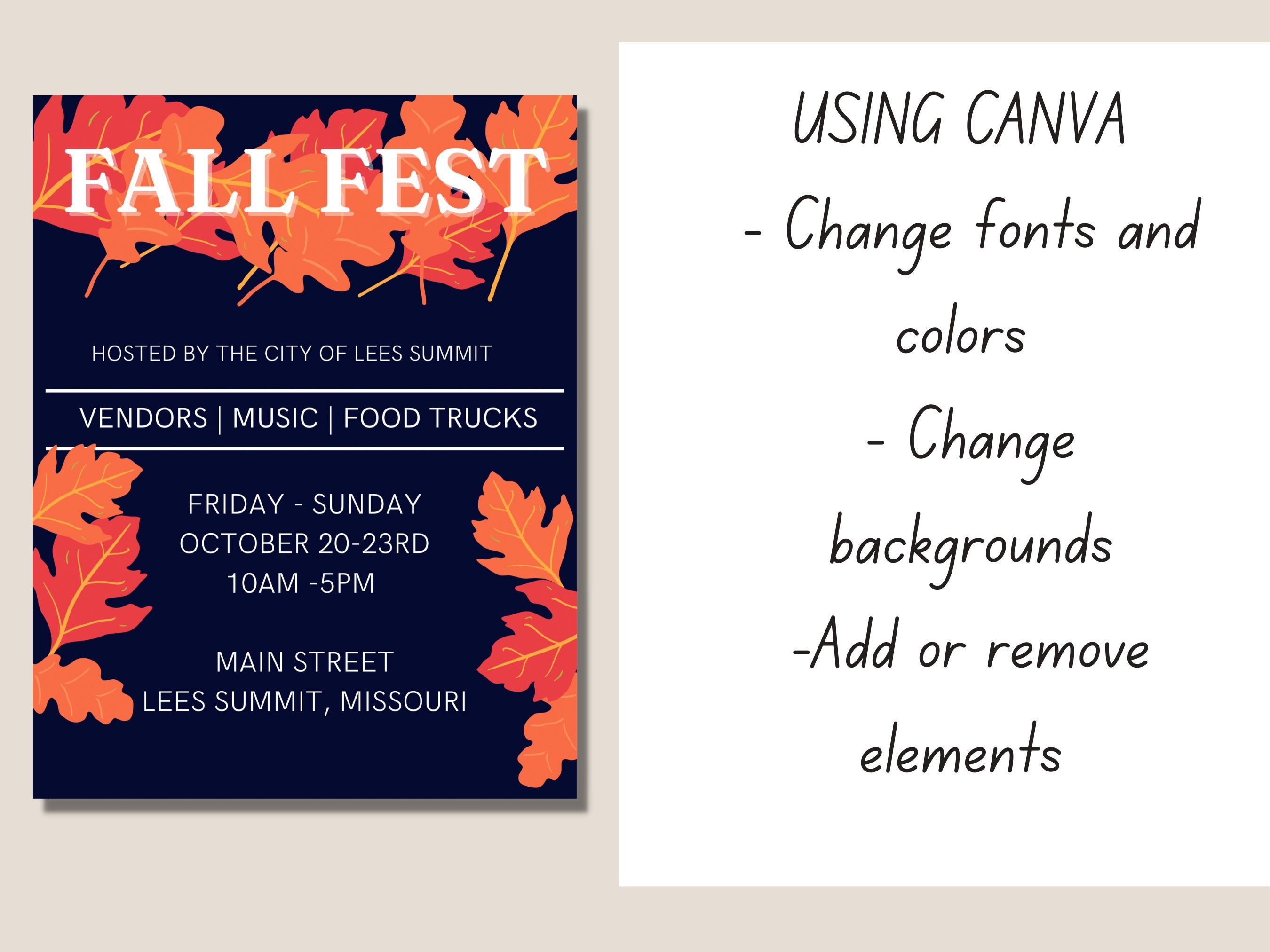 Editable Fall Festival Flyer, Fall Flyer, Flyer Template, Fall Theme ...