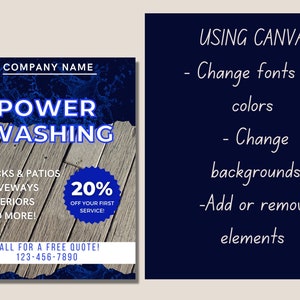 Editable Power Washing Flyer, Power Washing Marketing, Editable Flyer ...