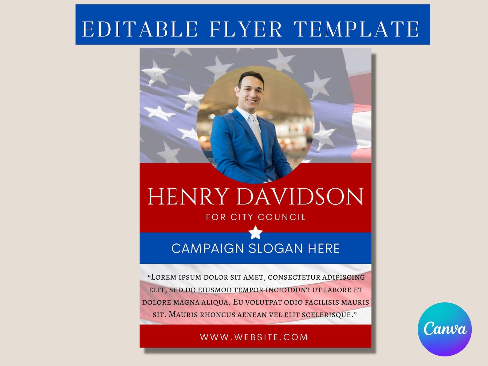 Editable Campaign Flyer, Flyer Template, Vote Flyer, Vote Advertisement ...