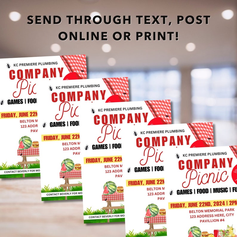 Company Picnic Flyer Template, Picnic Event Flyer, BBQ Flyer Template ...