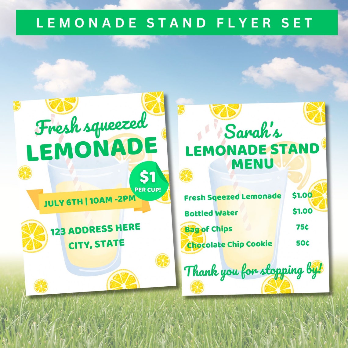 Lemonade, Stand Flyer, Lemonade, Stand Menu, Lemonade, Fundraiser ...