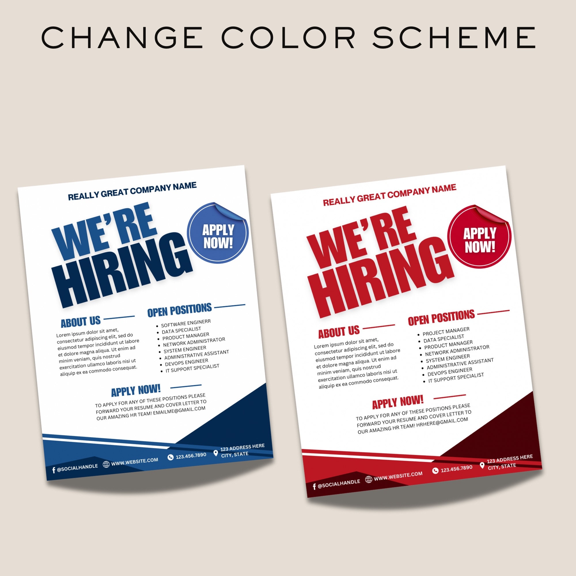 Now Hiring Flyer, Hiring Flyer Template, Company Hiring, Career Fair ...