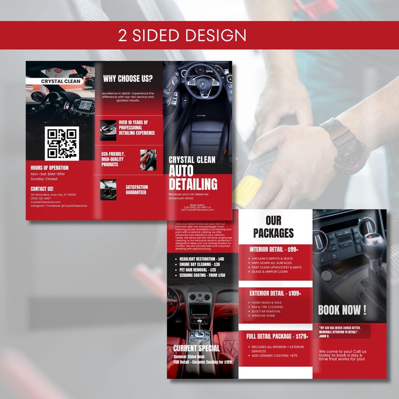 Tri-fold Brochure Auto Detailing, Auto Detail Brochure, Car Detail ...