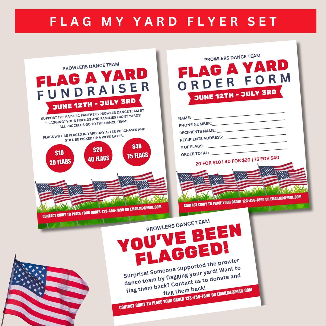 Flag My Yard Fundraiser, You’ve Been Flagged, Flag Your Yard ...